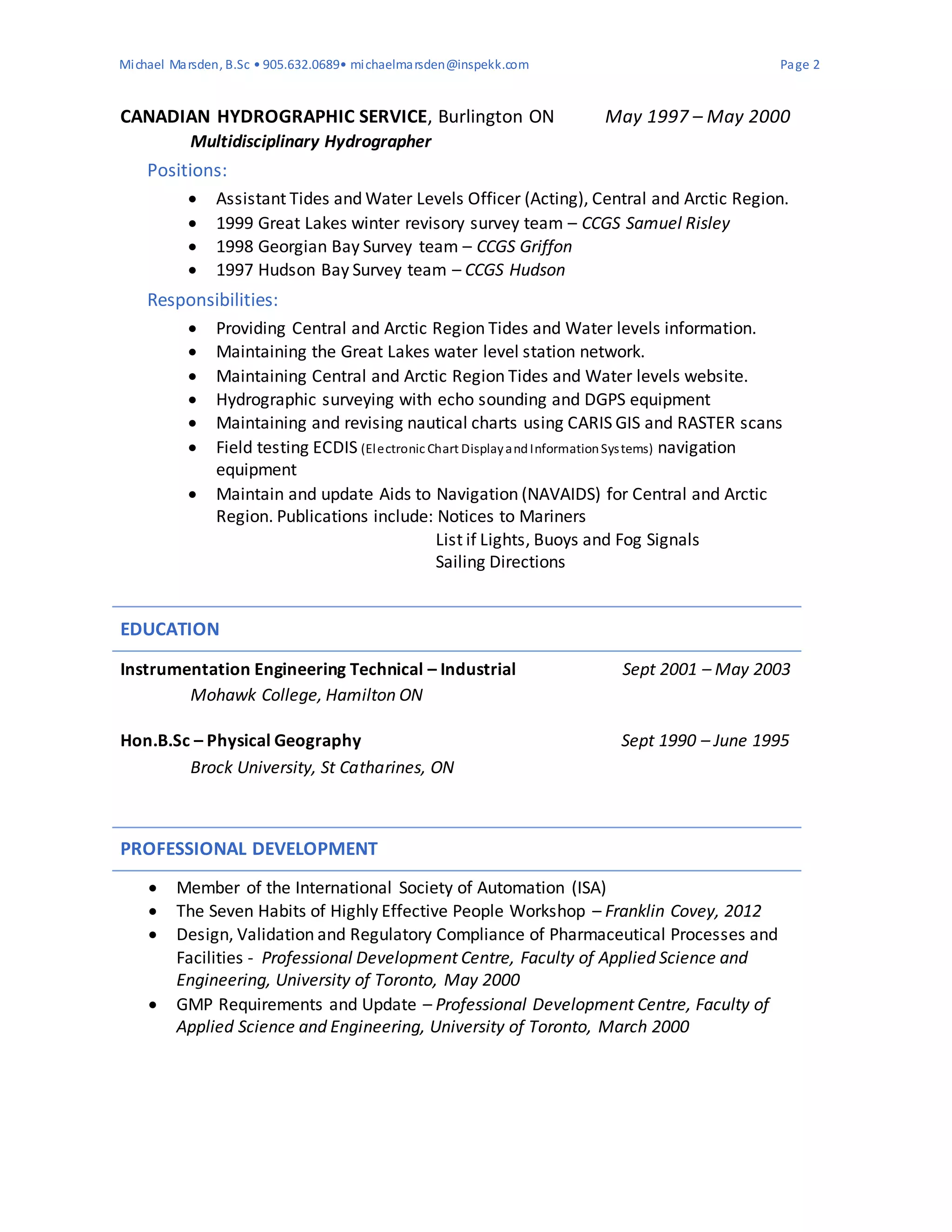 Mike Marsden resume | PDF