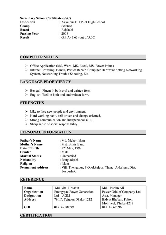 Md Biplob Hossain cv | PDF