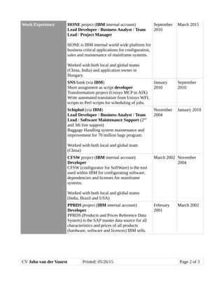 CV John van der Vuurst | PDF