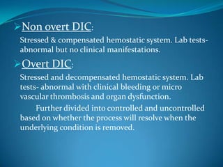 05 disseminated intravascular coagulation | PPTX