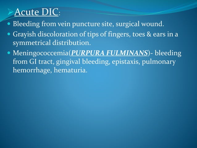 05 disseminated intravascular coagulation | PPTX