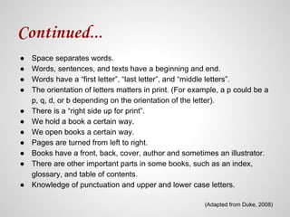 Session 3 emergent readers concept of print 2014 Sample | PDF | Early ...