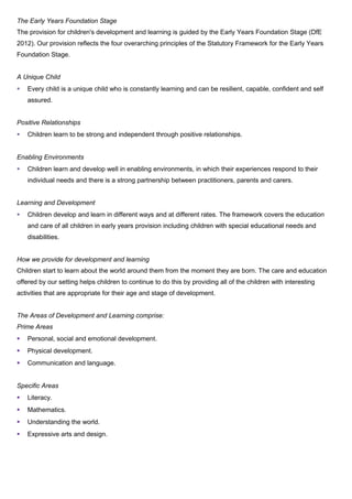 10 1 Early Years Prospectus | PDF