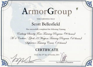 ArmorGroup Certificate | PPT