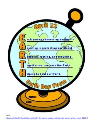 05 earth day poem & worksheet | PDF
