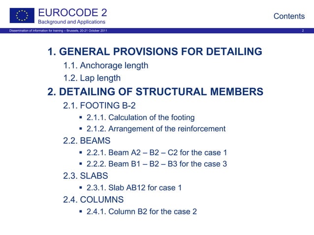 Anchorage and lap splicing Detailing of slabs, columns, beams, footings ...