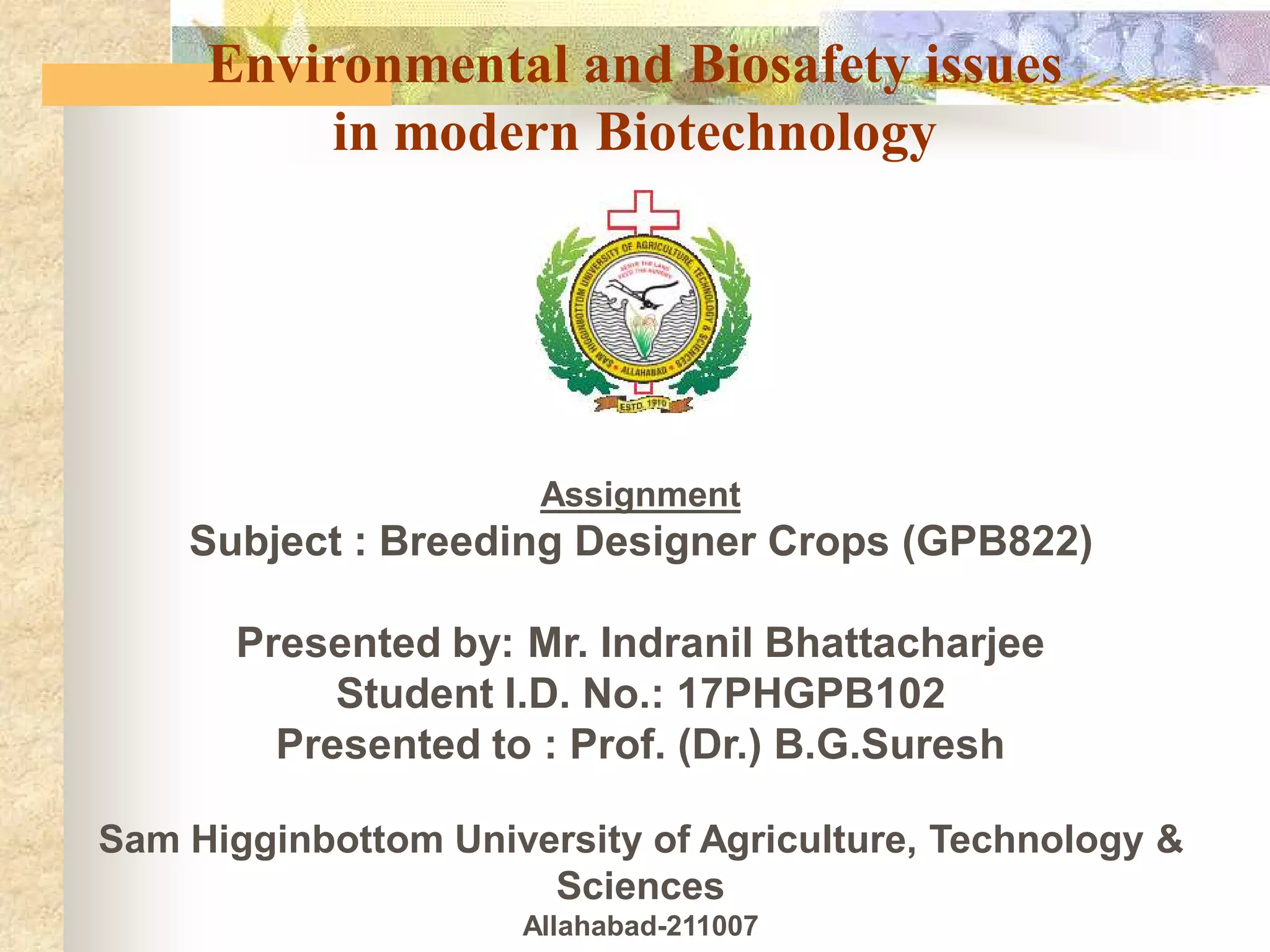 05 environmental and biosafety issues | PDF