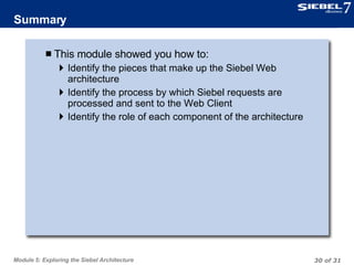 SIEBEL CRM - Ess Architecture - 05 | PPT