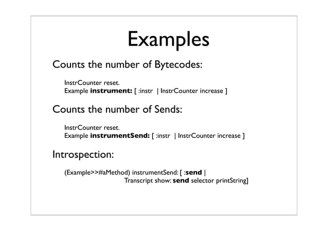 Runtime Bytecode Transformation for Smalltalk | PPT