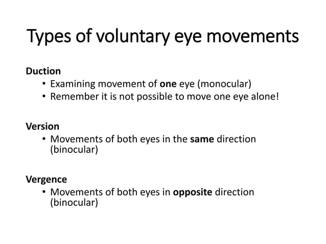Eye Movements.pptx | Eye and Vision Conditions | Diseases and Conditions