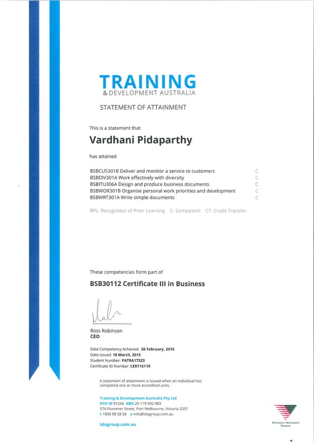 BSB30112_Certificate_III_In_Business | PDF