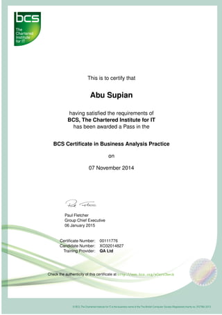 BA Certificate | PDF