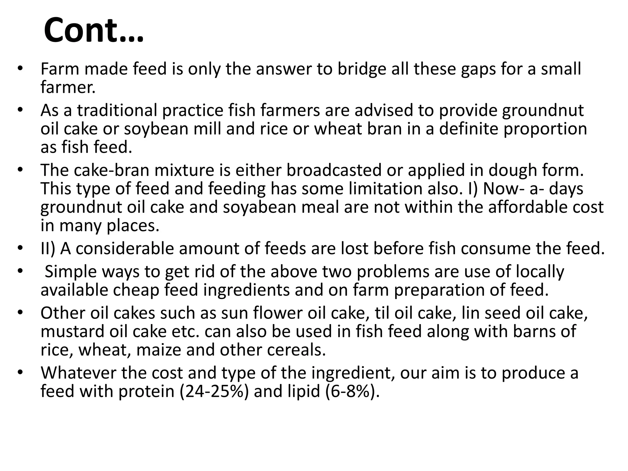 farm made feed for carp culture | PPTX