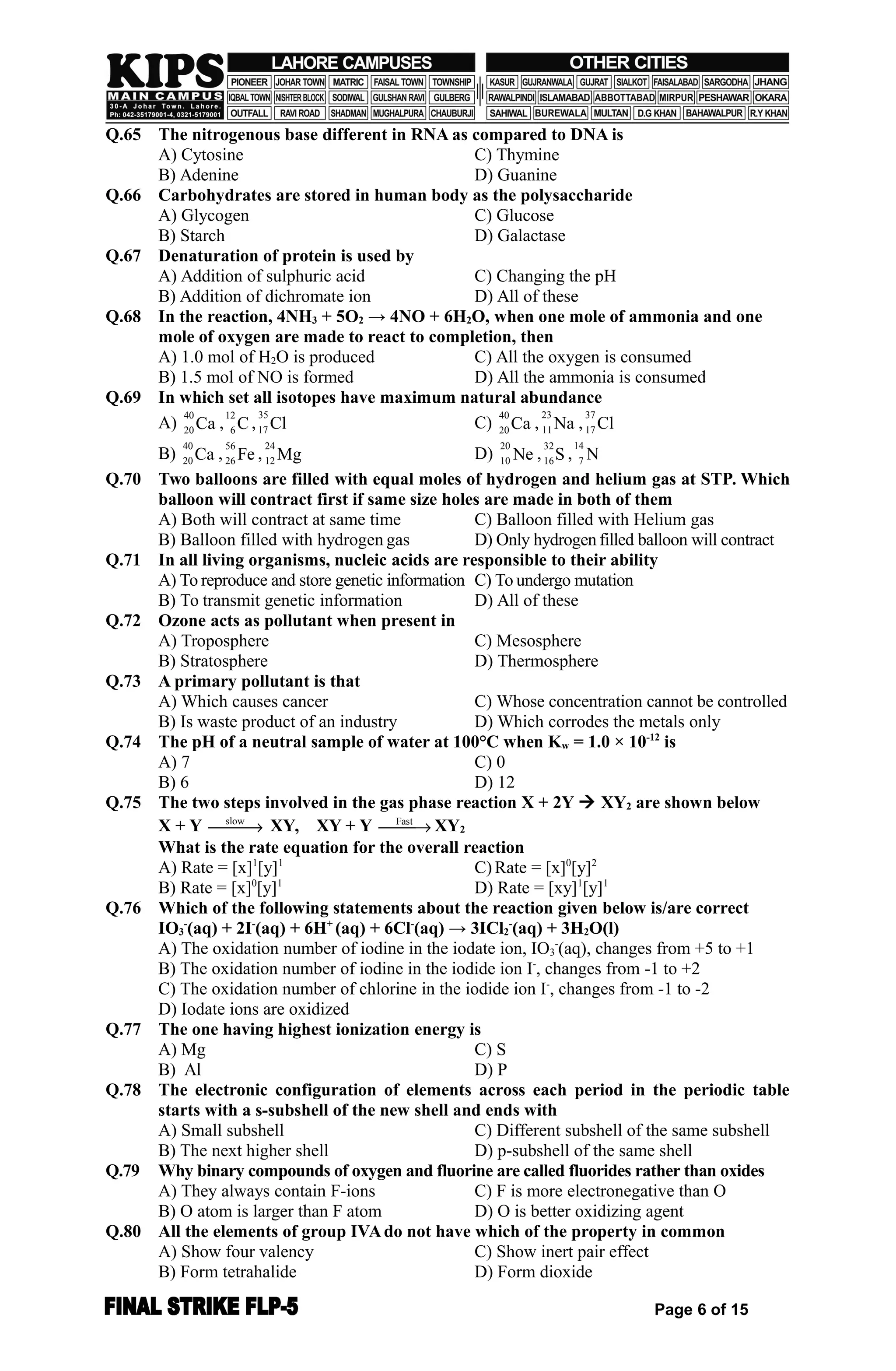 MCAT Full length paper 5-student_copy_ | PDF