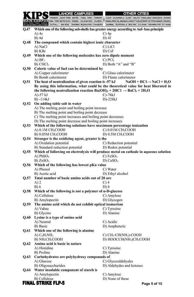 MCAT Full length paper 5-student_copy_ | PDF | Chemistry | Science