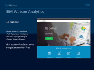 Into the Big Data Future with Watson Analytics | PPTX
