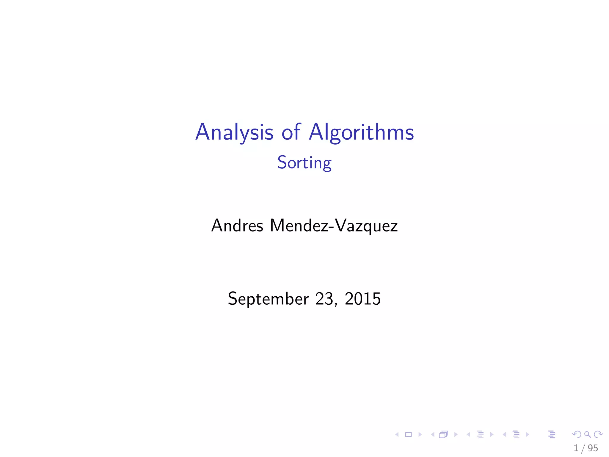 05 Analysis of Algorithms: Heap and Quick Sort - Corrected | PPT