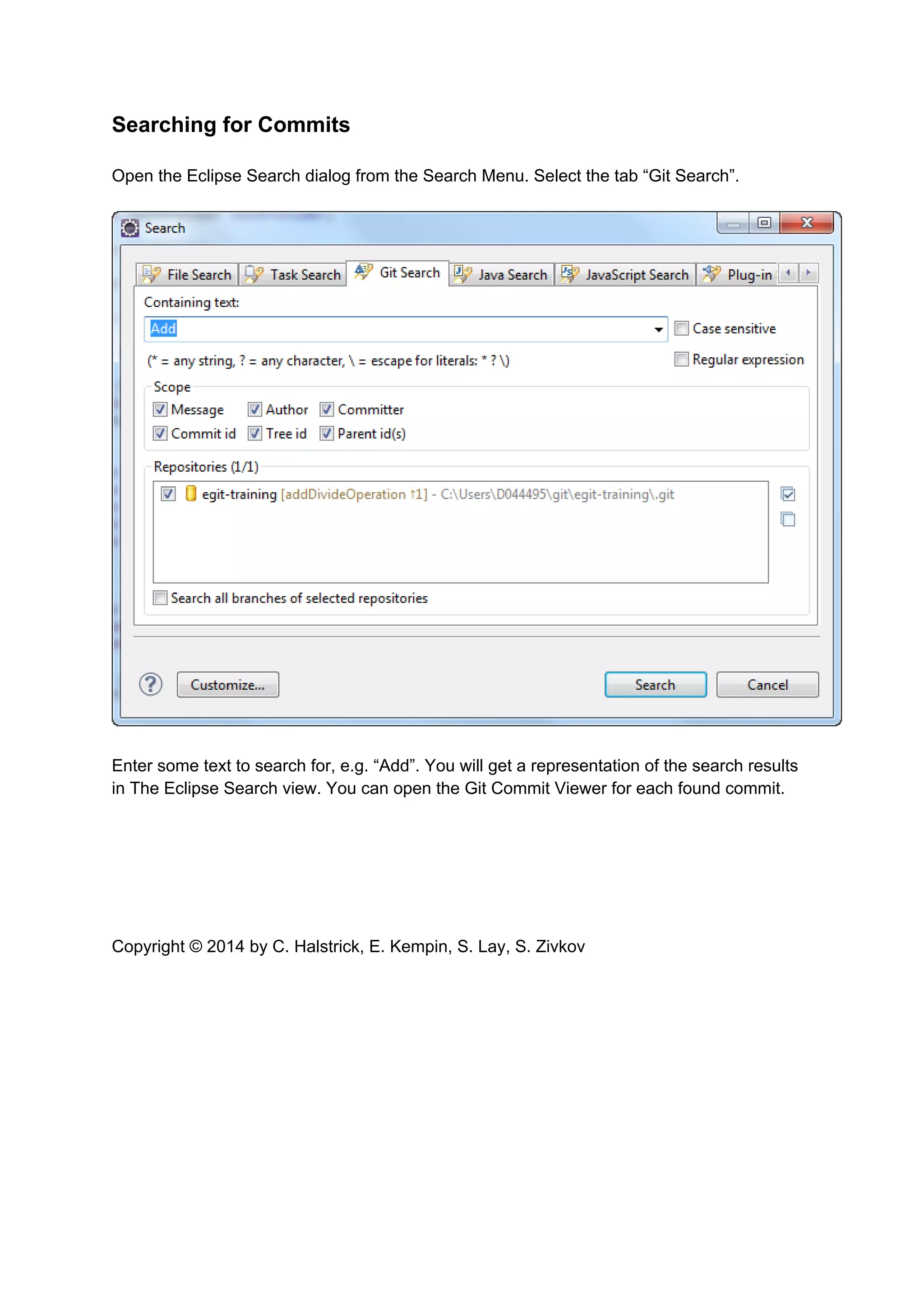 Git Tutorial EclipseCon France 2014 - Git Exercise 05 - history view | PDF