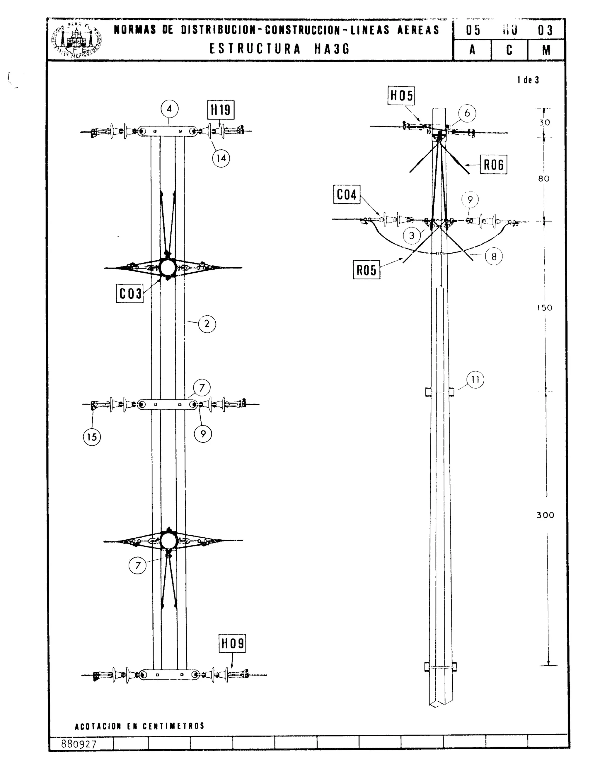 Normas de Distribución - Construcción - Lineas Aéreas Estructura H | PDF