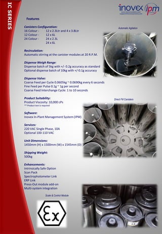 Inovex IC Series - Chemical, Paint and Ink Dispensing System | PDF