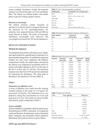 Development and validation of a stability indicating RP-HPLC method for estimation of ...