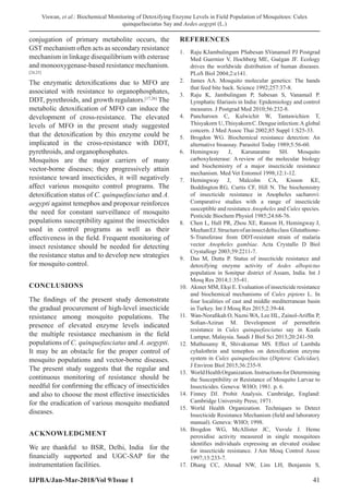 Biochemical Monitoring of Detoxifying Enzyme Levels in Field Population of Mosquitoes: Culex ...
