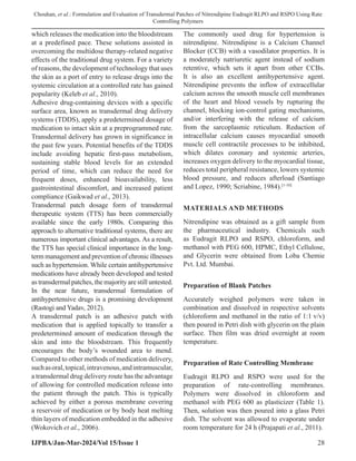 Formulation and Evaluation of Transdermal Patches of Nitrendipine ...