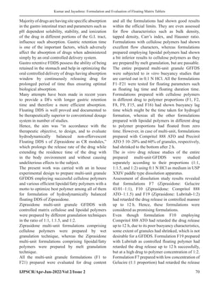 Formulation and Evaluation of Floating Matrix Tablets of an Antipsychotic Drug | PDF