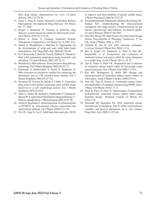 Formulation and Evaluation of Floating Matrix Tablets of an Antipsychotic Drug | PDF