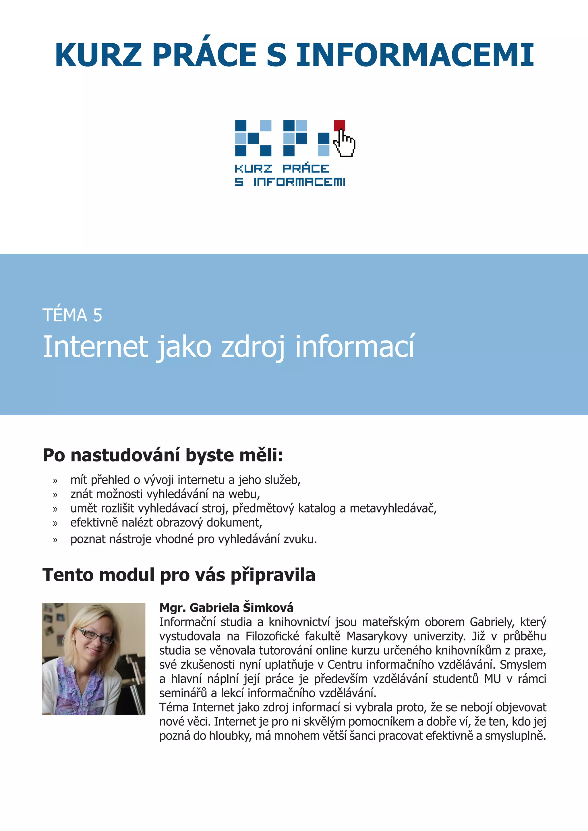 Internet jako zdroj informací | PDF