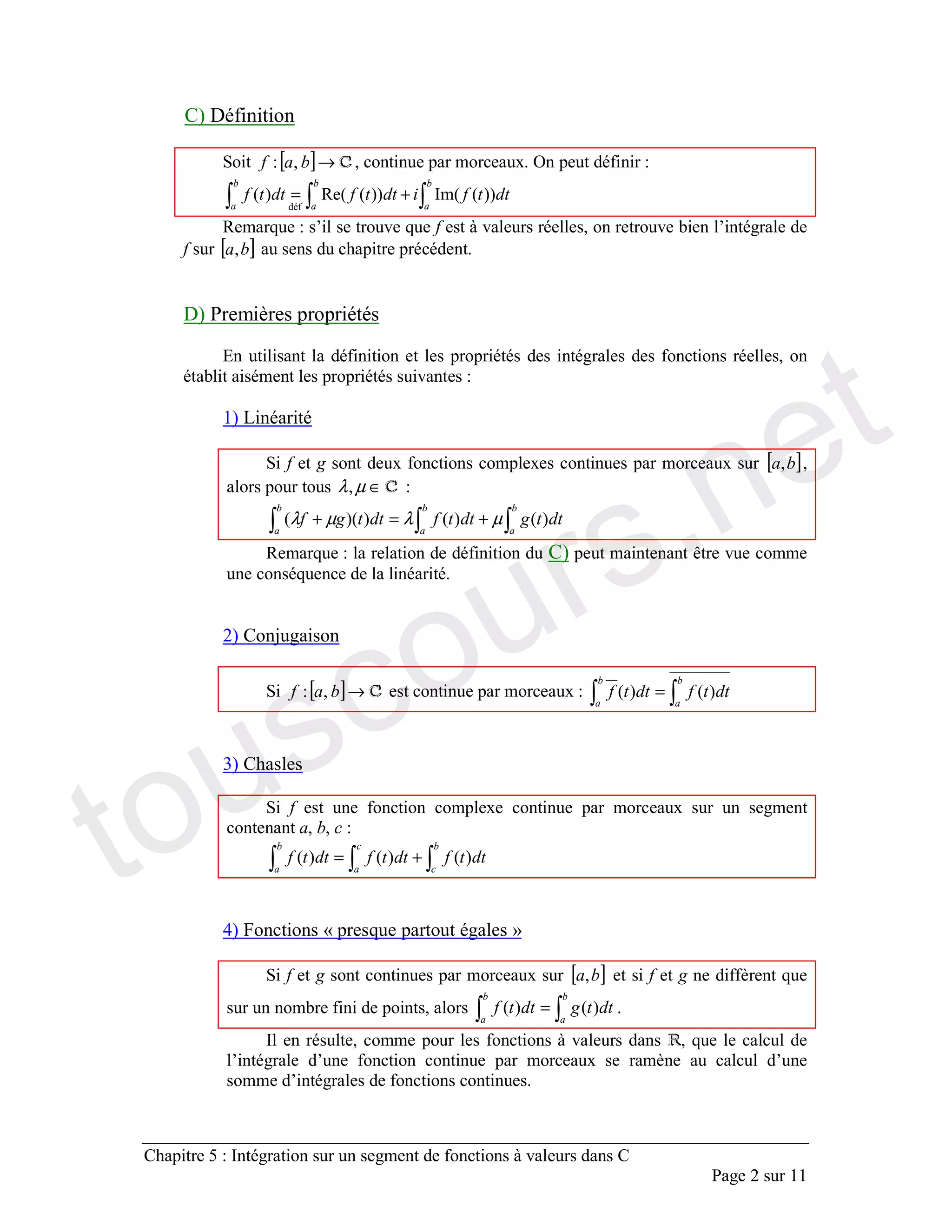 05 intégration sur un segment de fonctions à valeurs dans r | PDF