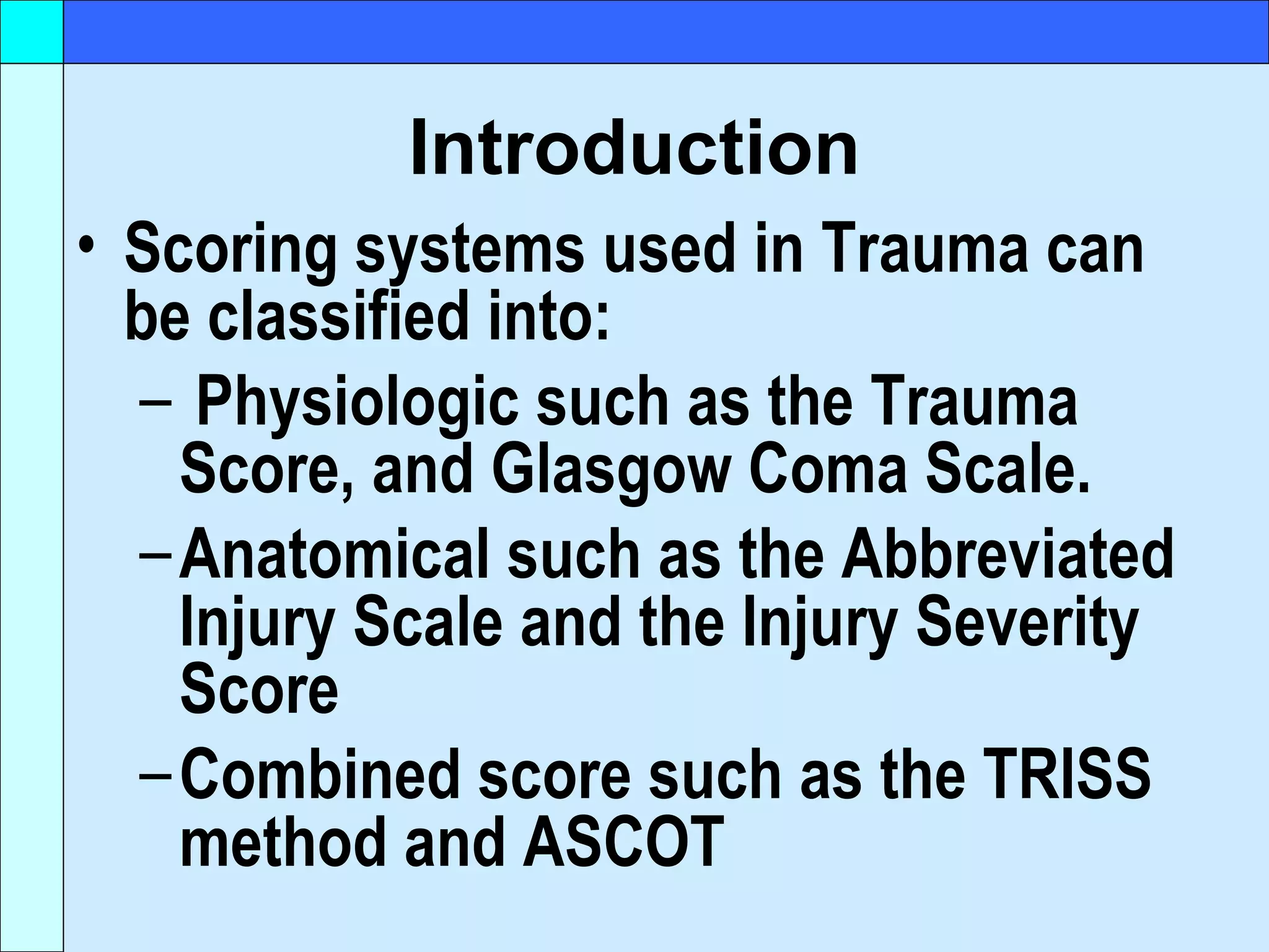 05 introduction to injury scoring systems | PPT