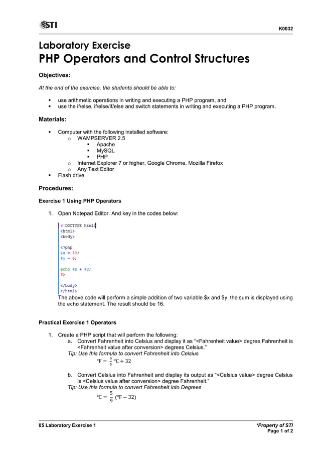 05 laboratory exercise 1 | PDF | Programming Languages | Computing