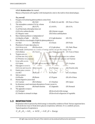 Notes of life processes class 10 pdf Download | PDF