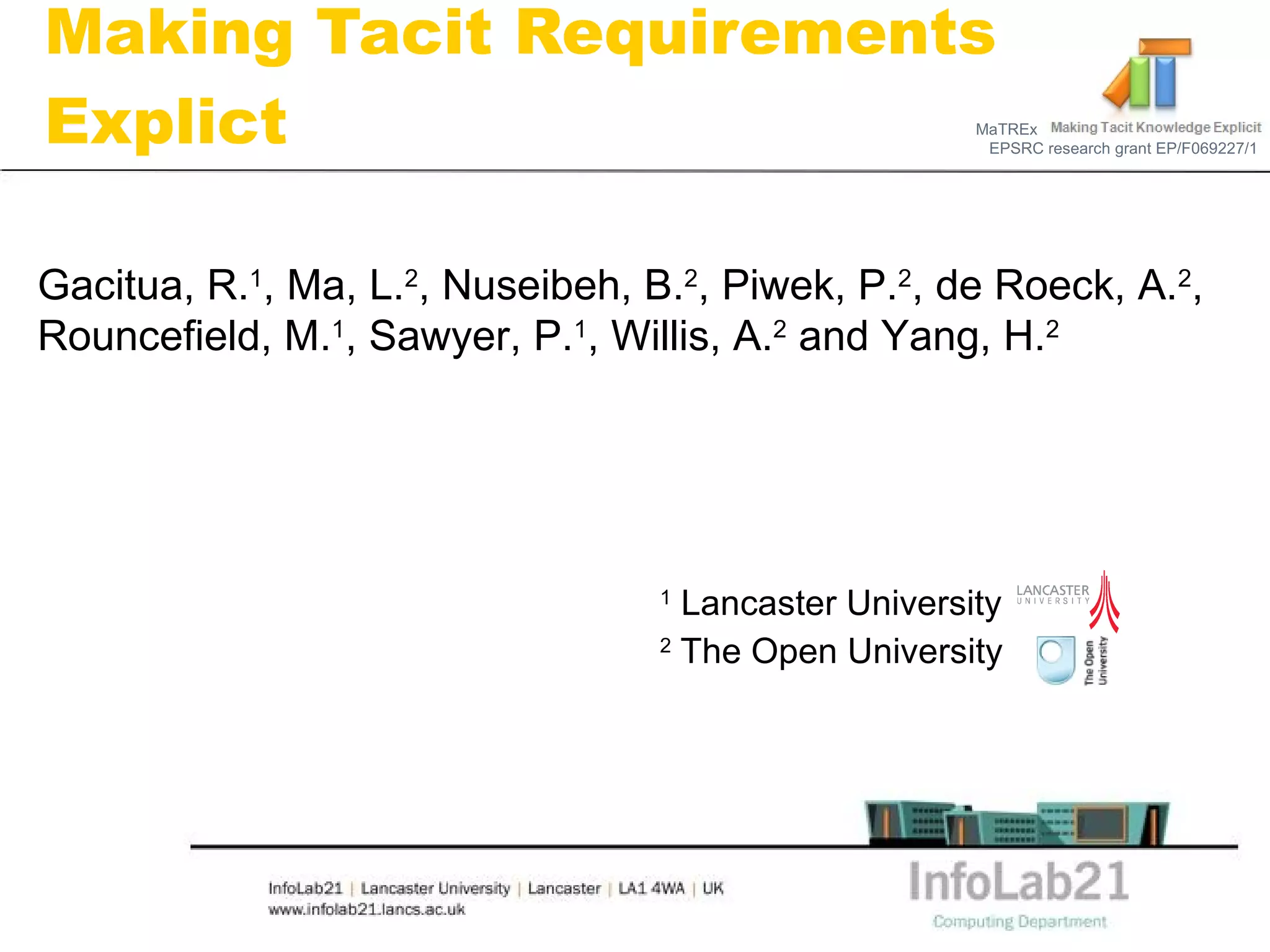 05 Making Tacit Requirements Explicit | PPT