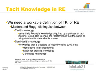 05 Making Tacit Requirements Explicit | PPT