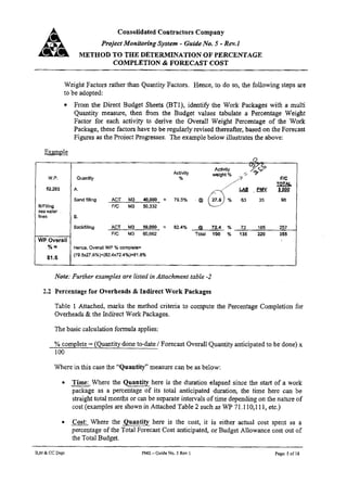 05 method to the determination of percentage completion and forecast ...