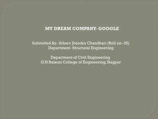 (05)MY DREAM COMPANY TAE-01.pptx hbhkbdchjcb | PPT