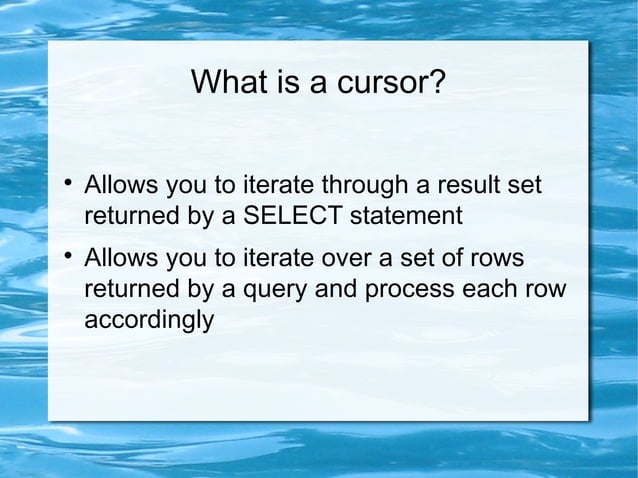 MySQL Cursors | PPT