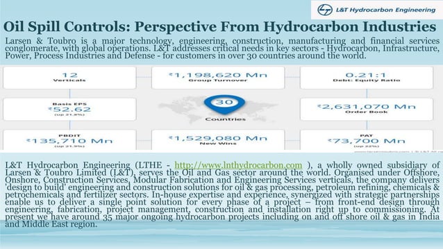 Oil Spill Controls Perspective from Hydrocarbon Industries | PPT