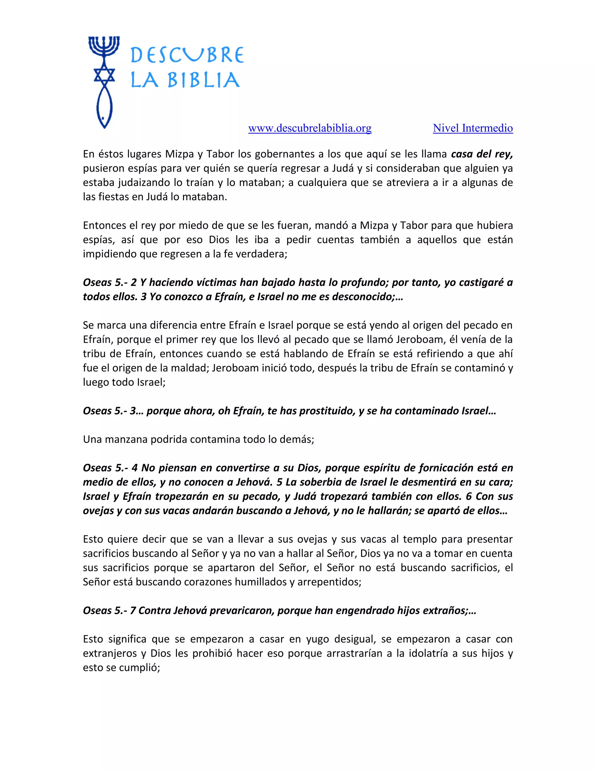 05 Oseas 5. Juicio a Israel | PDF