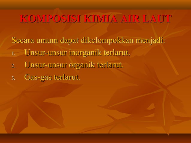 Oseanografi sifat kimia air laut | PPT