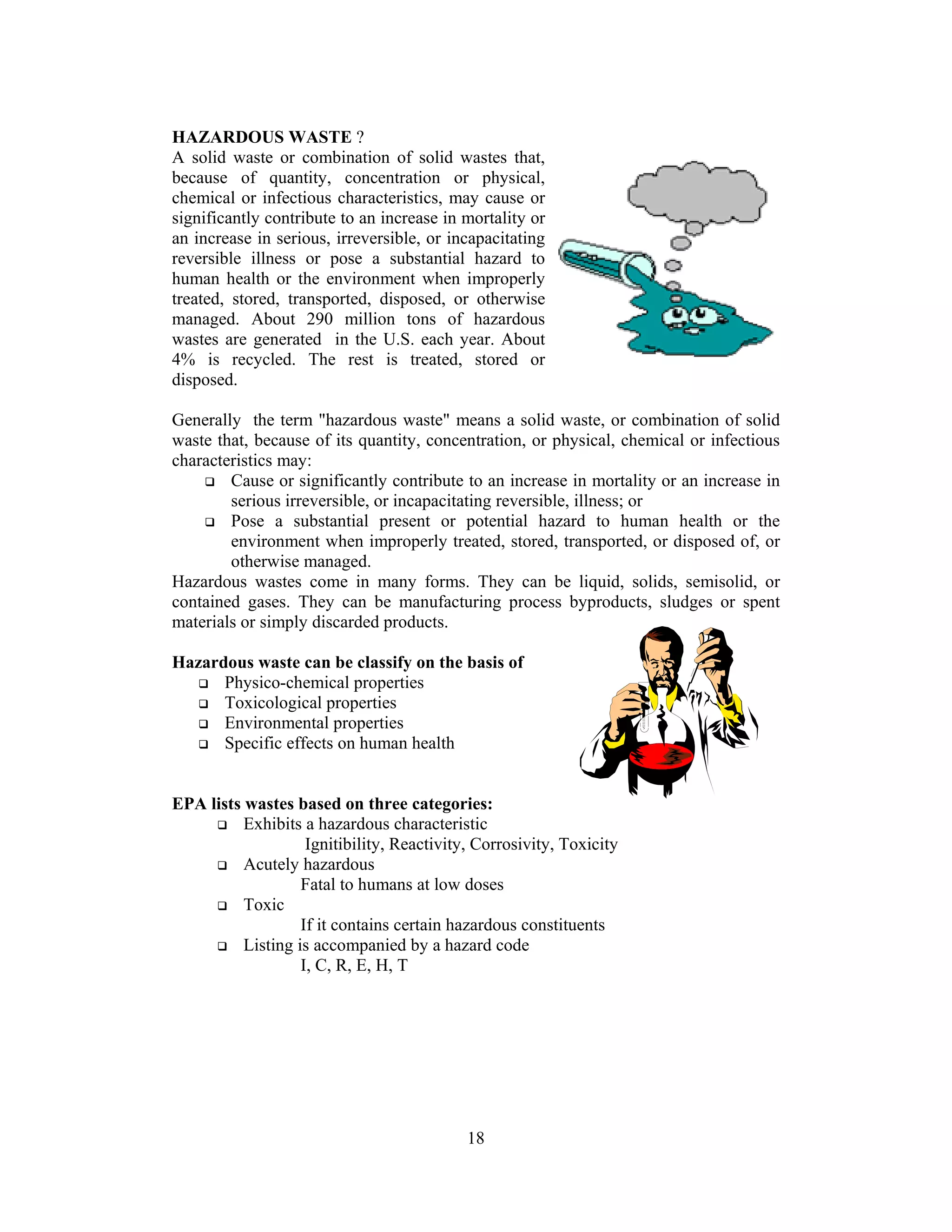 overview on hazardous wastes and its management | PDF