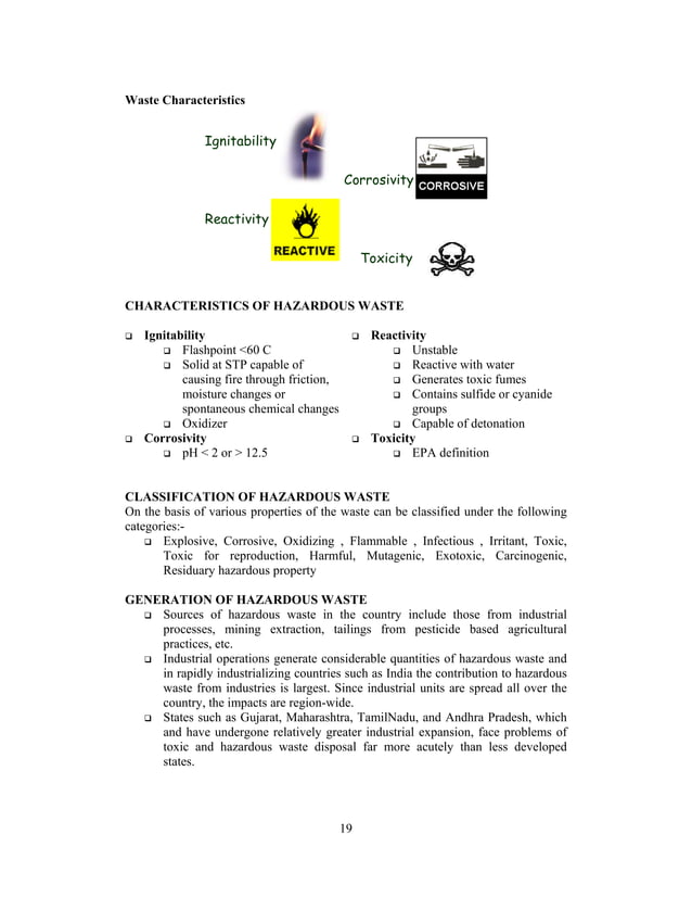 overview on hazardous wastes and its management | PDF