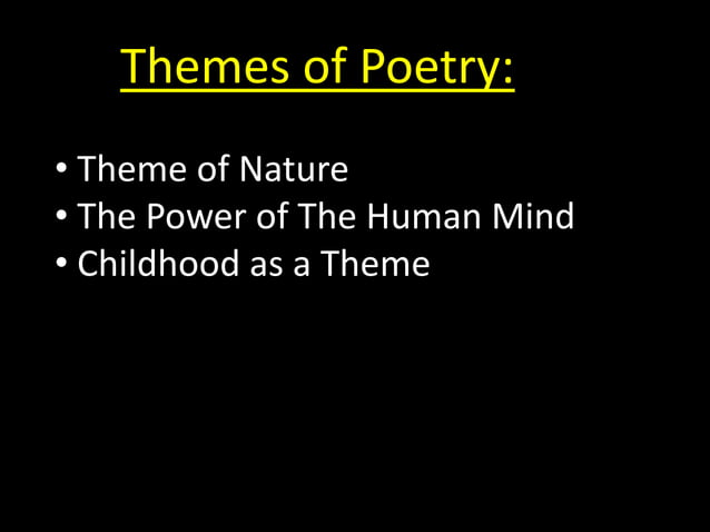 Theme of poetry:According to Wordsworth | PPT