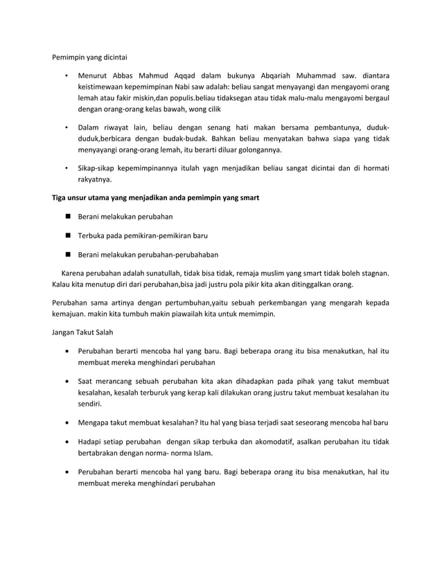 pemimpin dalam islam | PDF