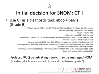 Selective non-operative management of penetrating abdominal trauma, KCL ...