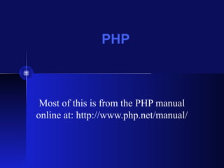 Php introduction with history of php | PPT