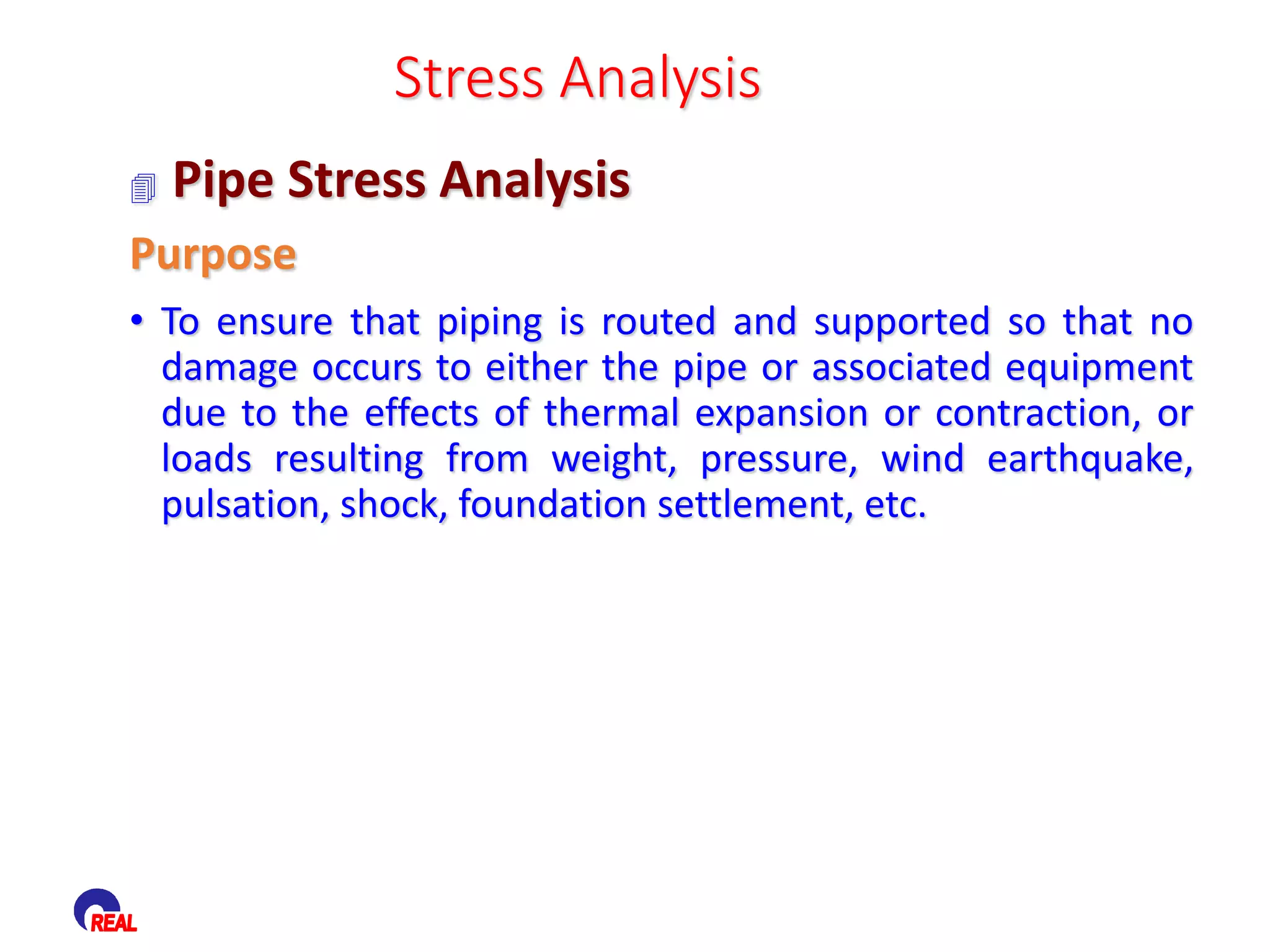 pipe stress analysis for piping engineering | PPTX