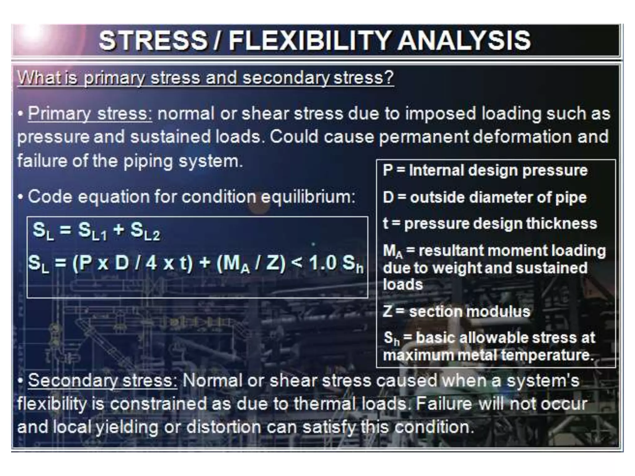 pipe stress analysis for piping engineering | PPTX